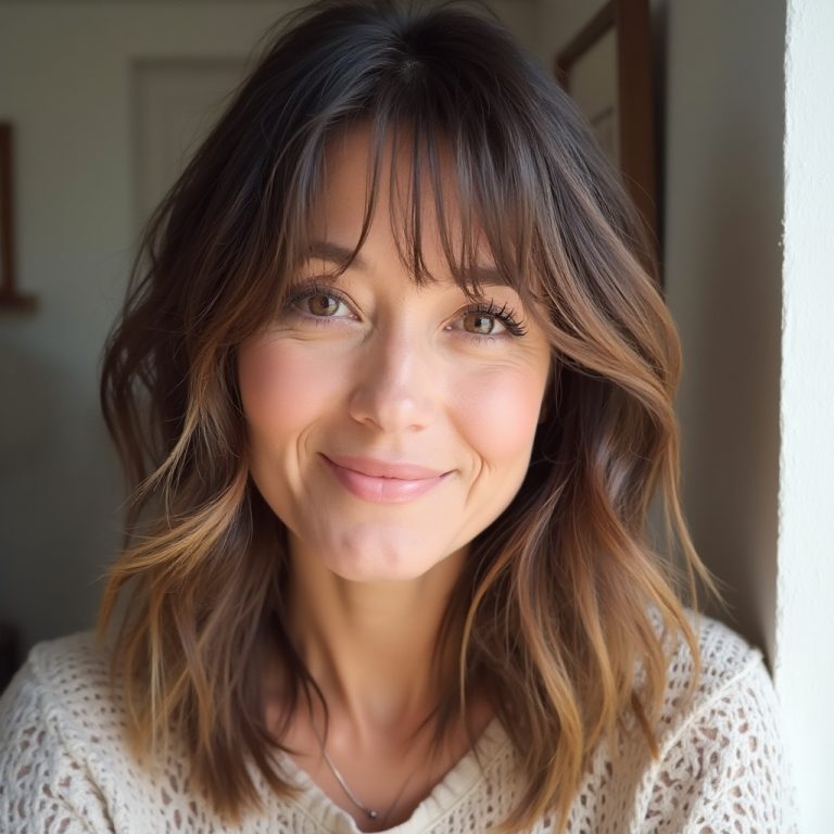 43 Highly Trending Hairstyle Ideas For Curtain Bangs with Layers
