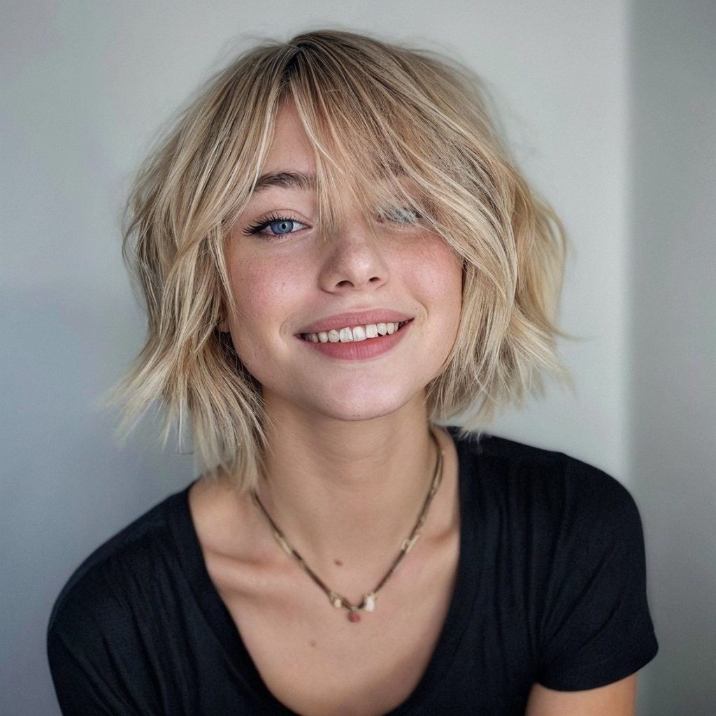 Embrace Your Inner Rockstar With These 35 Short Shags with Bangs