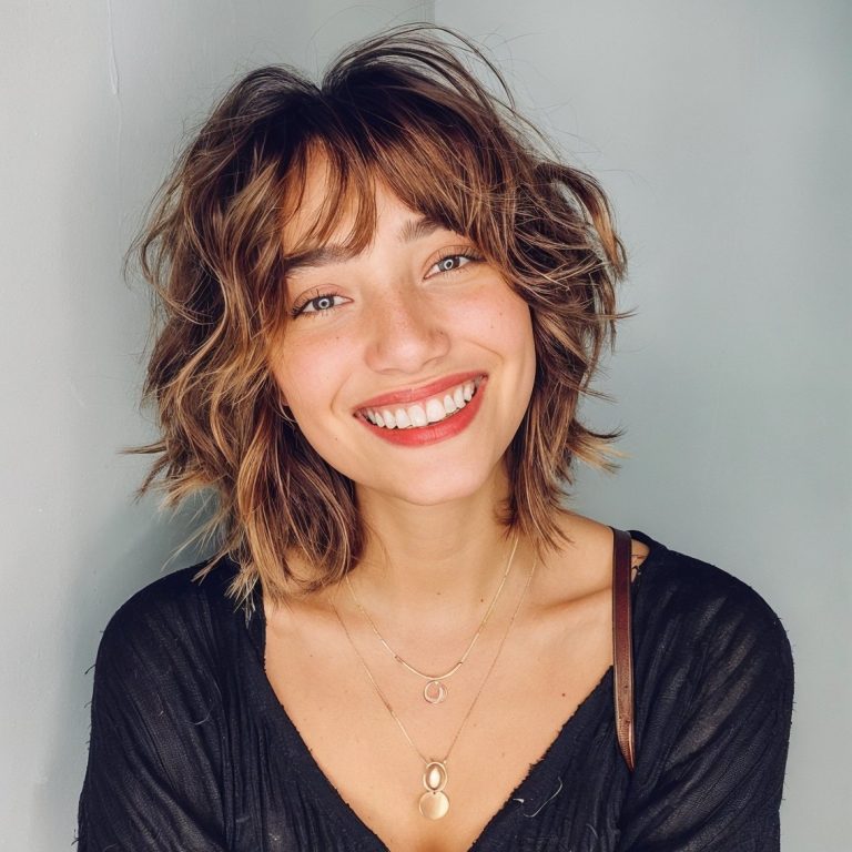 Embrace Your Inner Rockstar With These 35 Short Shags with Bangs