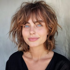 Embrace Your Inner Rockstar With These 35 Short Shags with Bangs