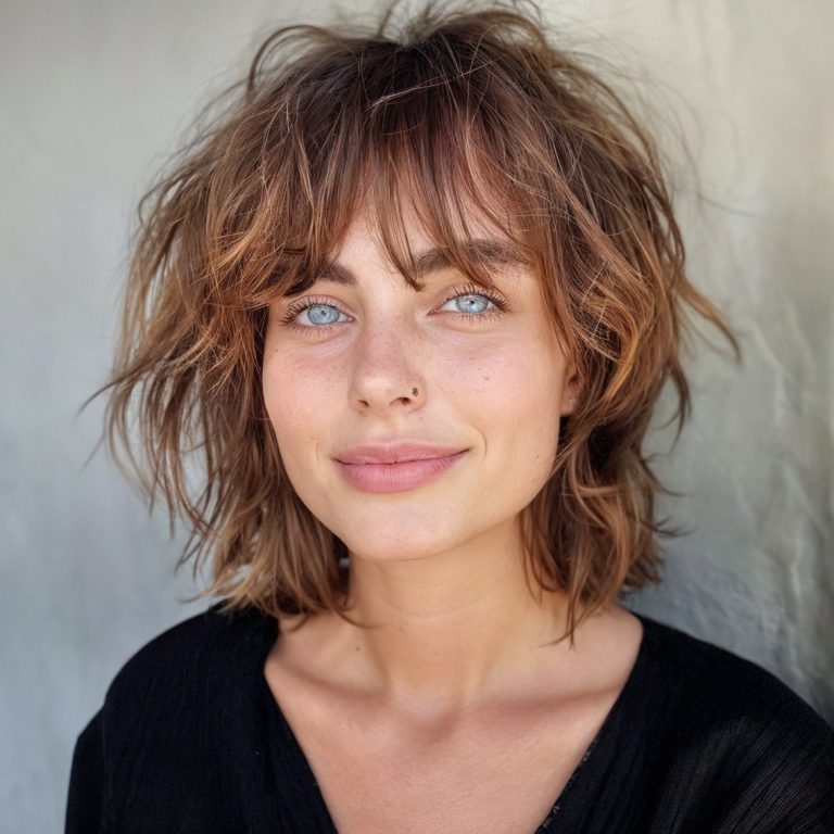 Embrace Your Inner Rockstar With These 35 Short Shags with Bangs