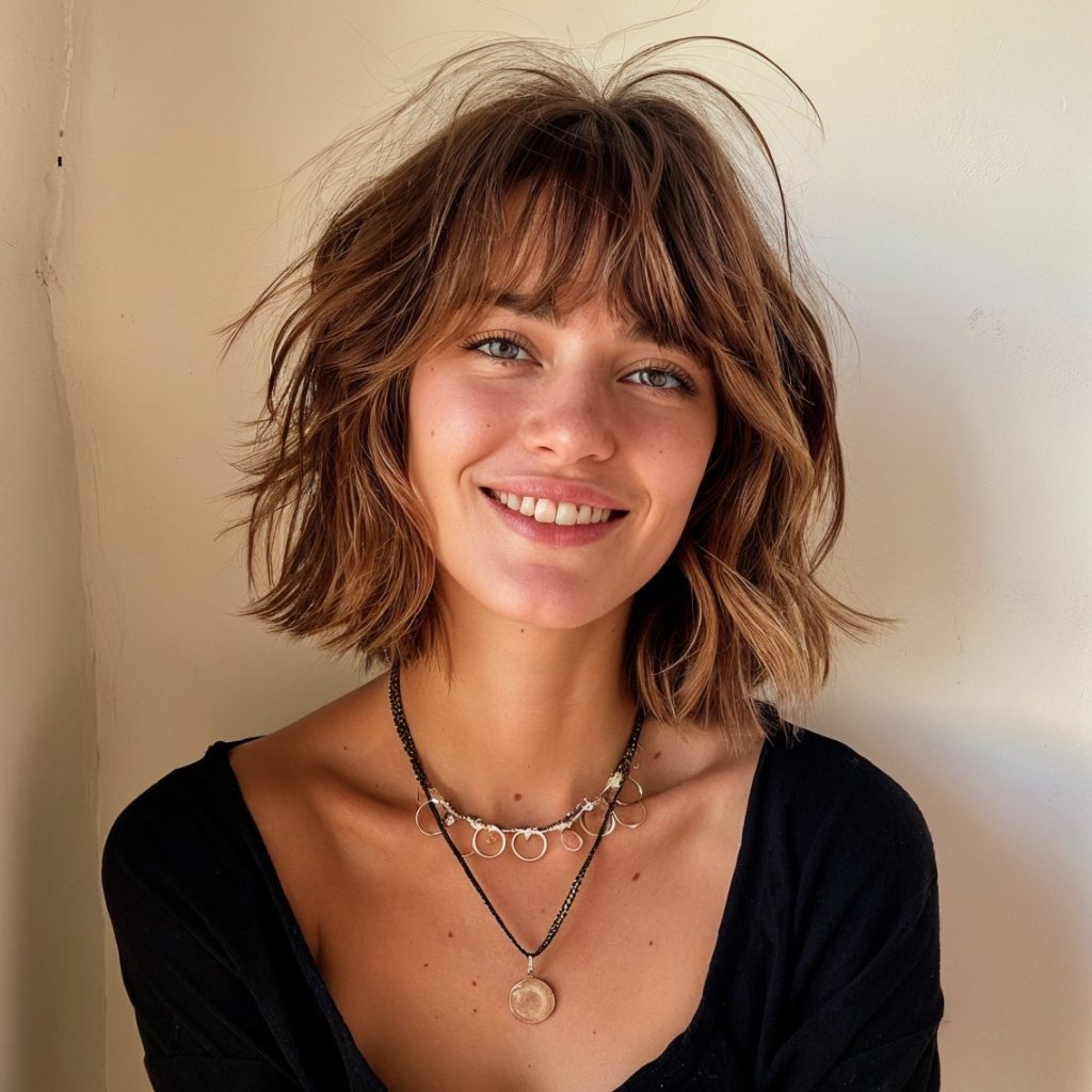 Embrace Your Inner Rockstar With These 35 Short Shags with Bangs