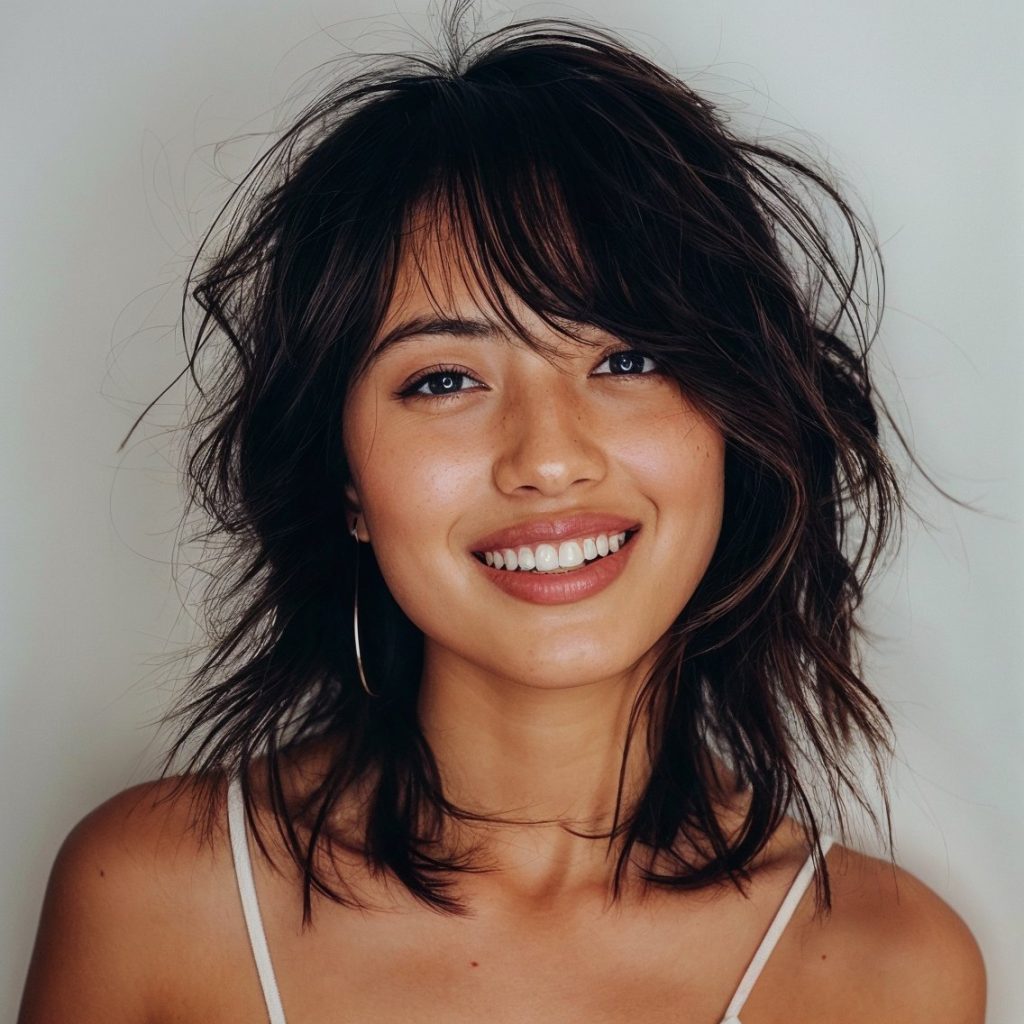 Embrace Your Inner Rockstar With These 35 Short Shags with Bangs