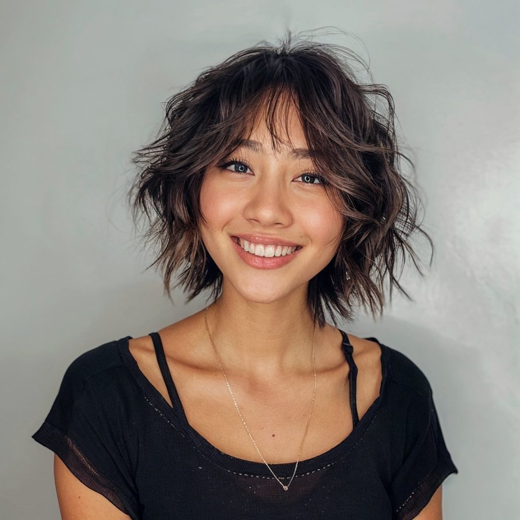 Embrace Your Inner Rockstar With These 35 Short Shags with Bangs