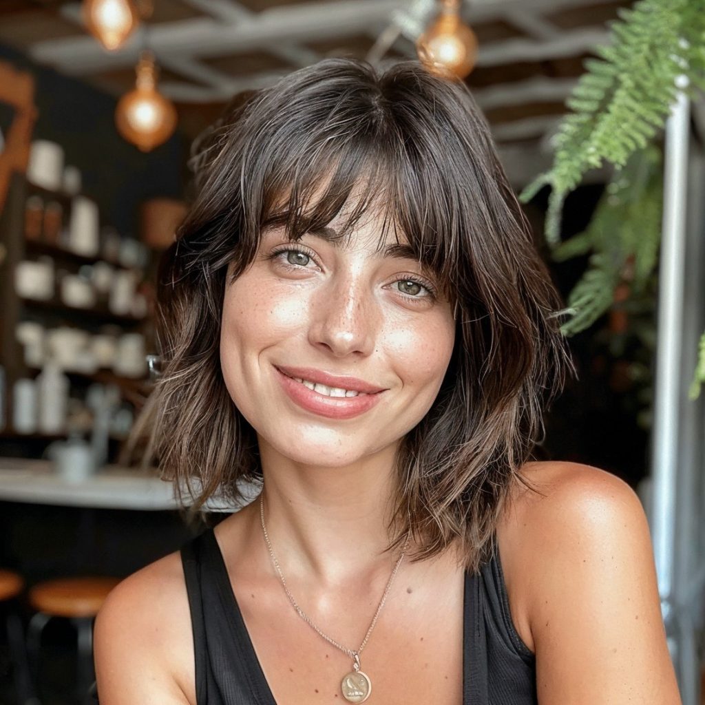 Embrace Your Inner Rockstar With These 35 Short Shags with Bangs