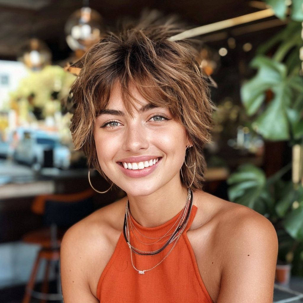 Embrace Your Inner Rockstar With These 35 Short Shags with Bangs