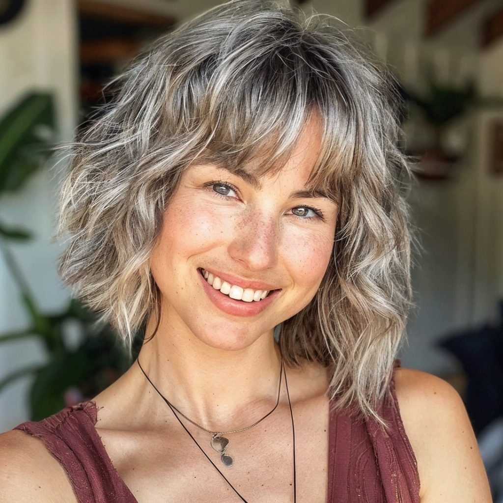 Embrace Your Inner Rockstar With These 35 Short Shags with Bangs