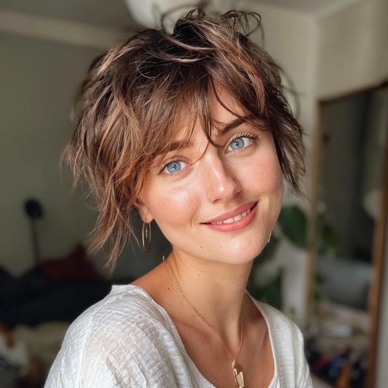 Embrace Your Inner Rockstar With These 35 Short Shags with Bangs