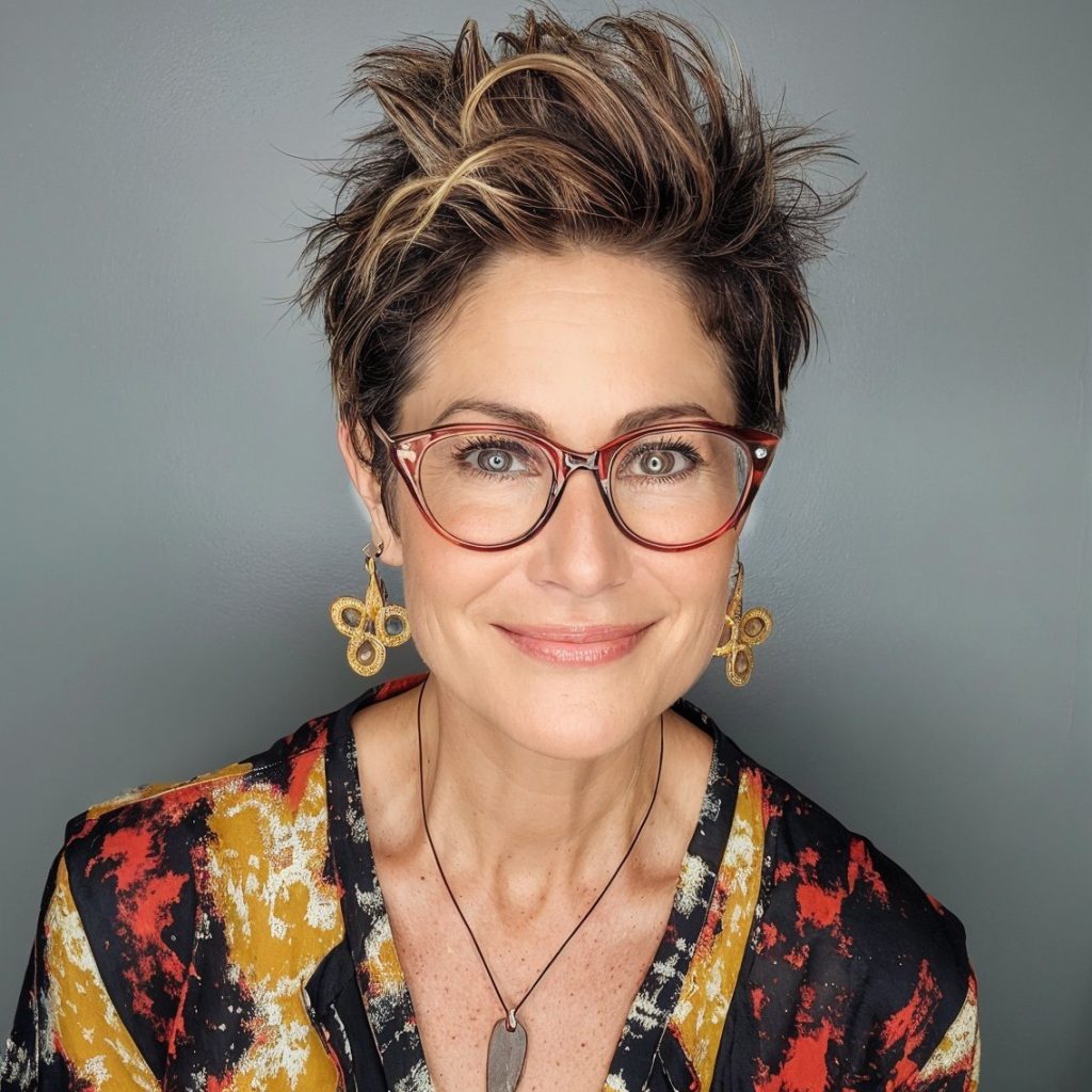 35 Pixie Cuts for Women in Their 50s with Glasses