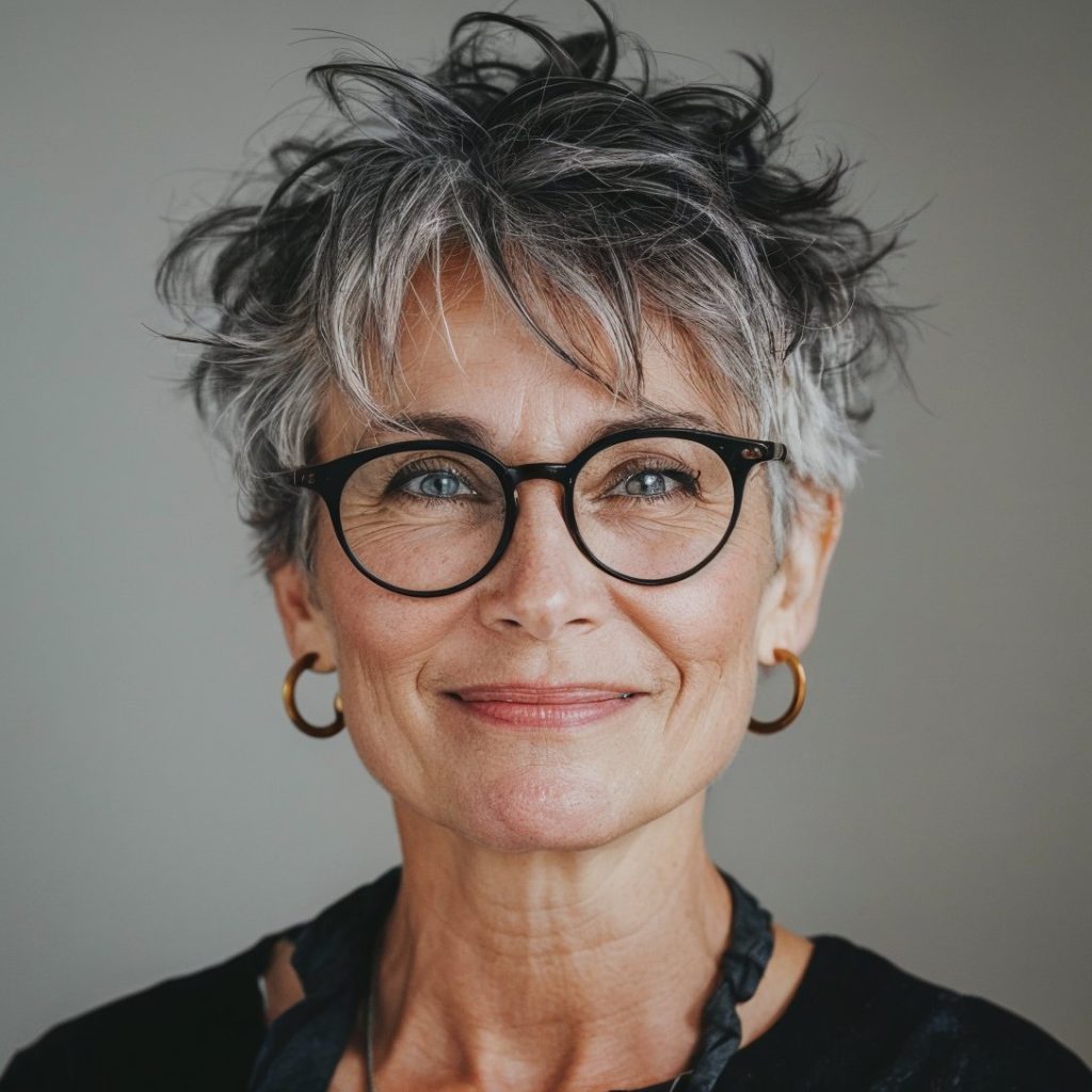 35 Pixie Cuts for Women in Their 50s with Glasses