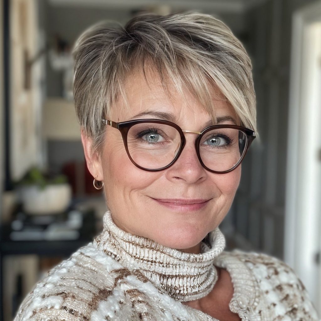 35 Pixie Cuts for Women in Their 50s with Glasses