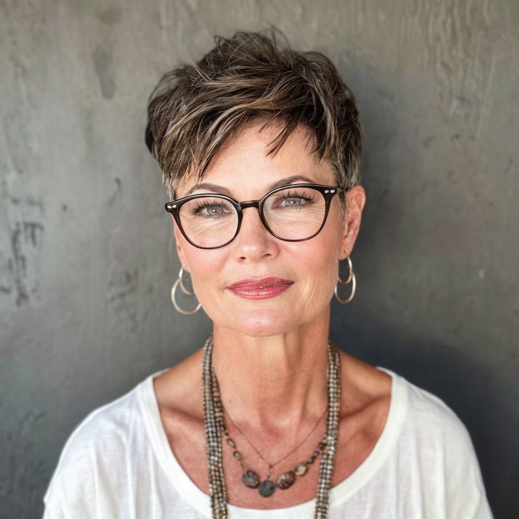 35 Pixie Cuts for Women in Their 50s with Glasses