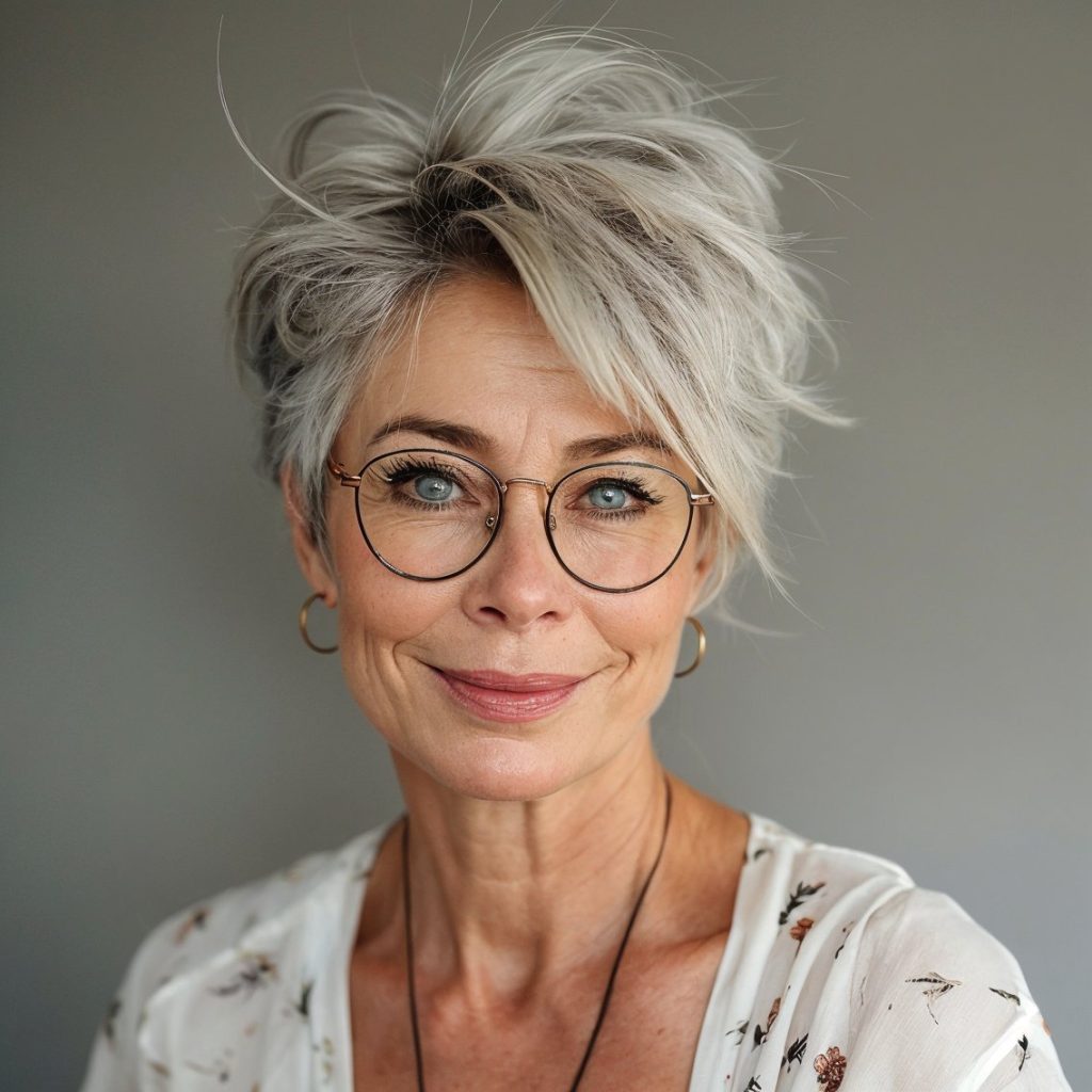 35 Pixie Cuts for Women in Their 50s with Glasses