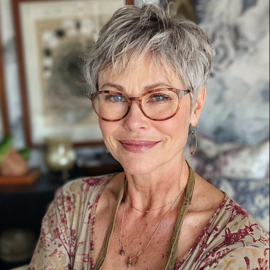 35 Pixie Cuts for Women in Their 50s with Glasses