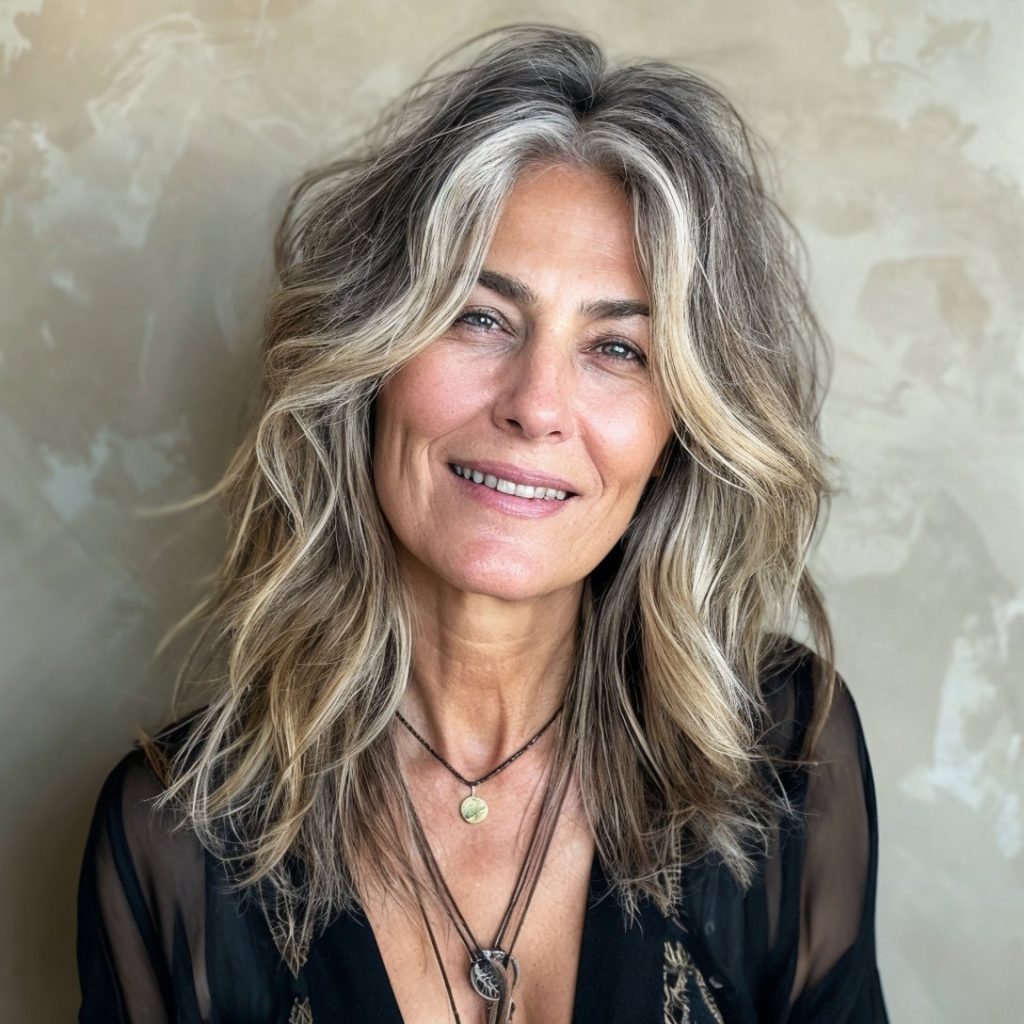 35 Stylish Shaggy Lobs Women Over 50 Are LOVING Right Now