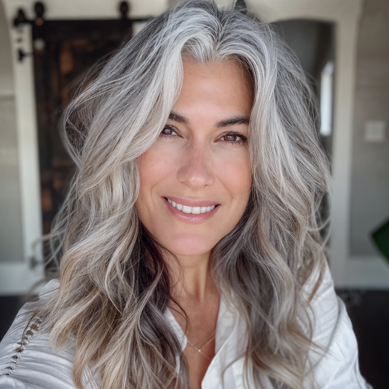 40 Gorgeous Ways to Blend Grays Into Dark Hair