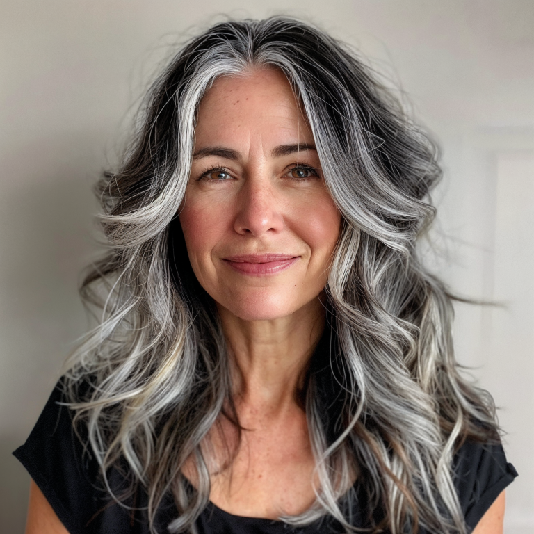 40 Gorgeous Ways to Blend Grays Into Dark Hair