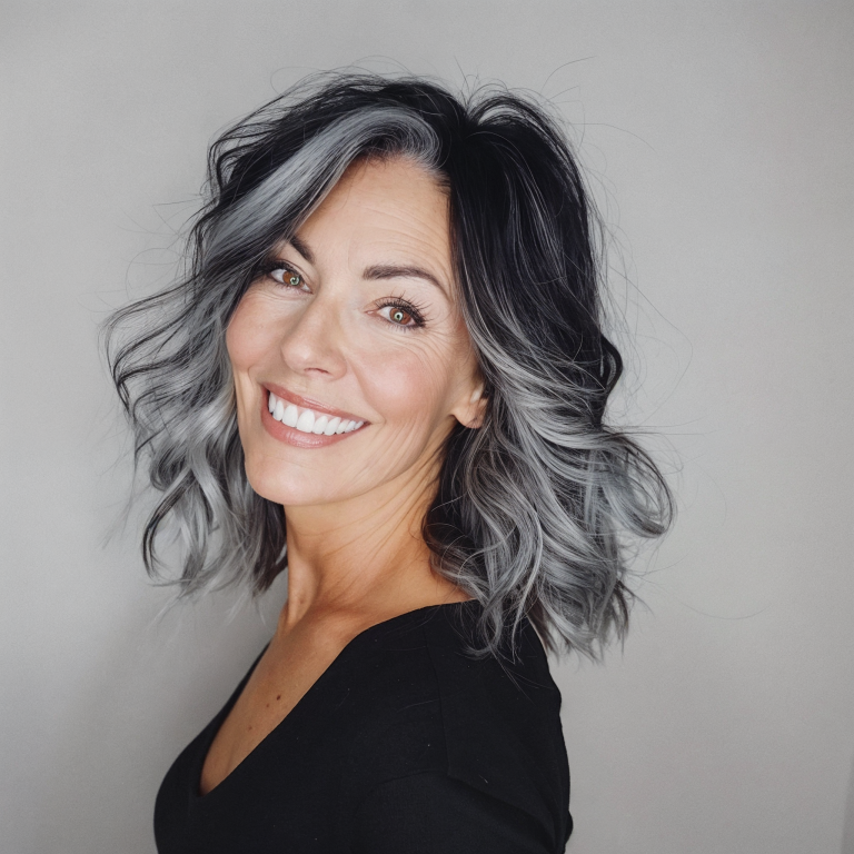 40 Gorgeous Ways to Blend Grays Into Dark Hair