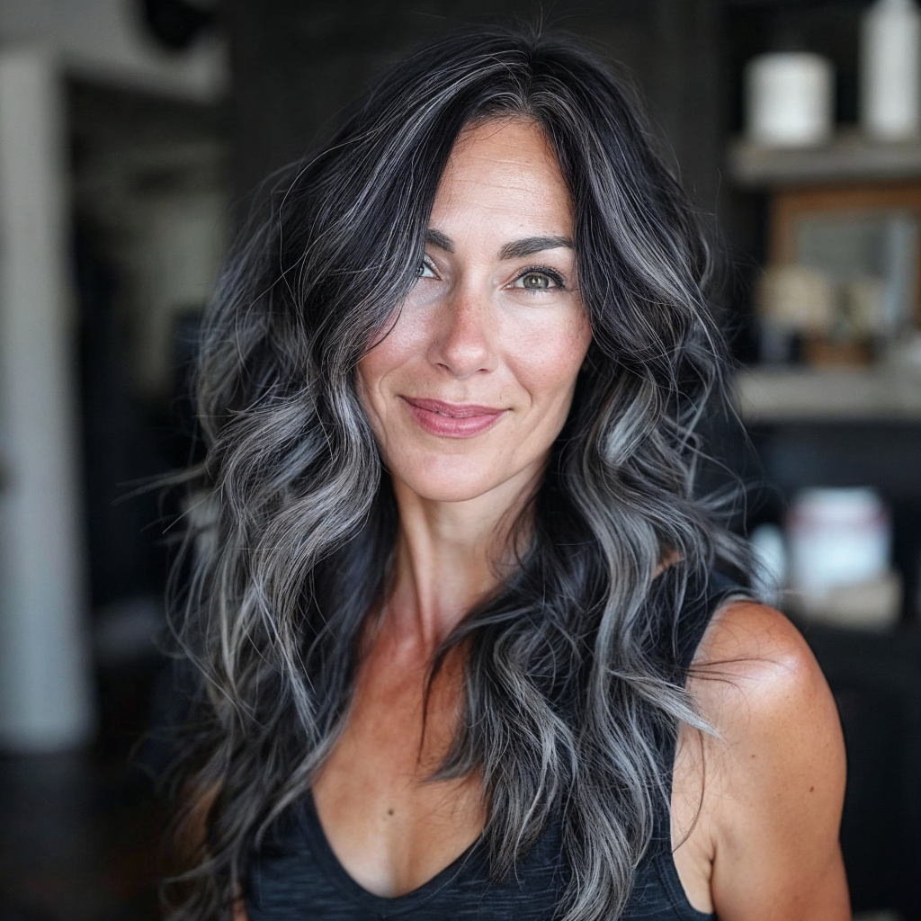40 Gorgeous Ways to Blend Grays Into Dark Hair