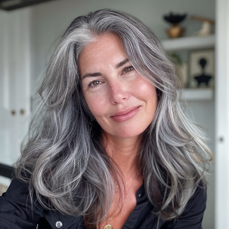 40 Gorgeous Ways to Blend Grays Into Dark Hair